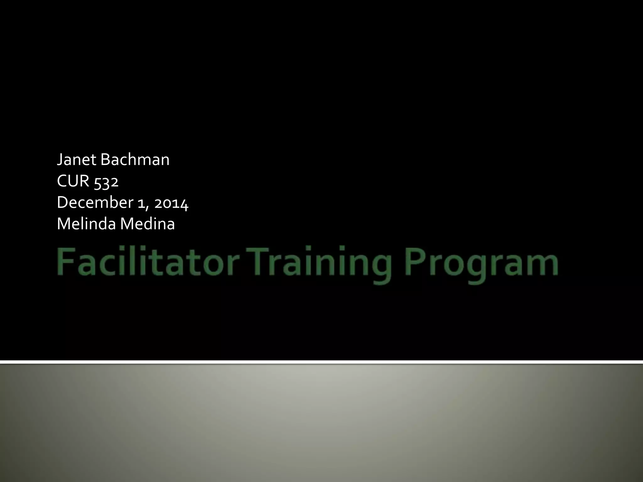 facilitator training program | PPTX