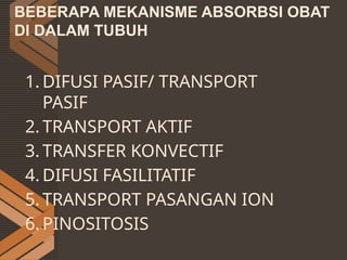 penggunaan absorbsi farmakologi yang baik | PPTX