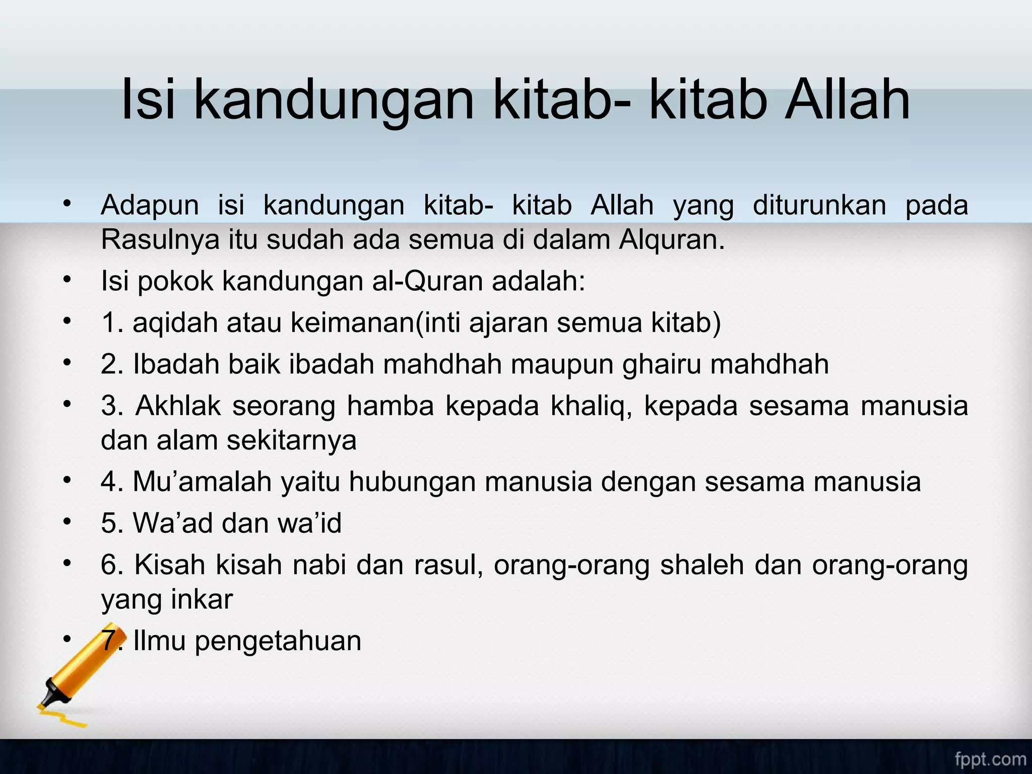 Ppt faul tentang iman kepada kitab allah | PPT