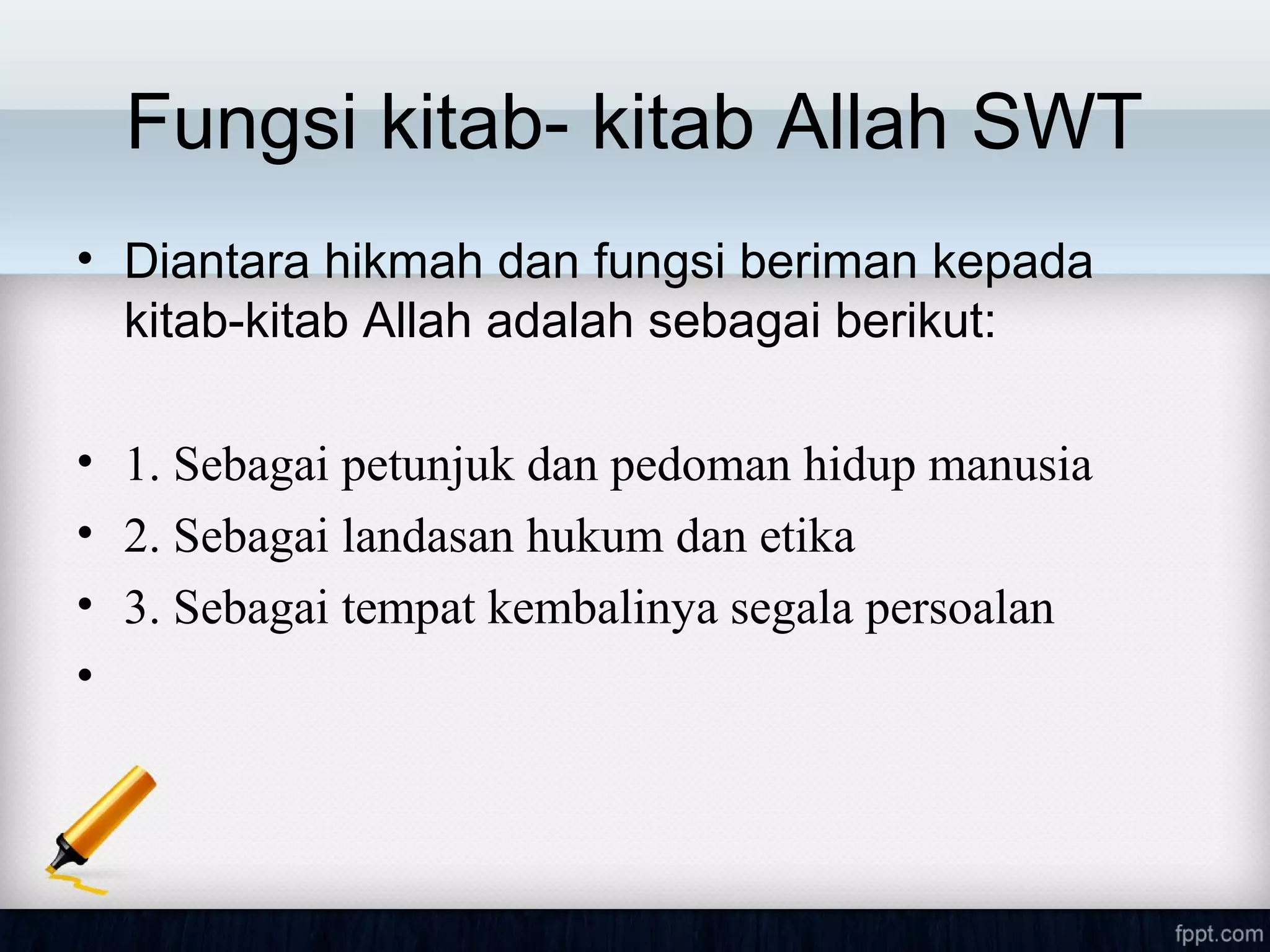 Ppt faul tentang iman kepada kitab allah | PPT