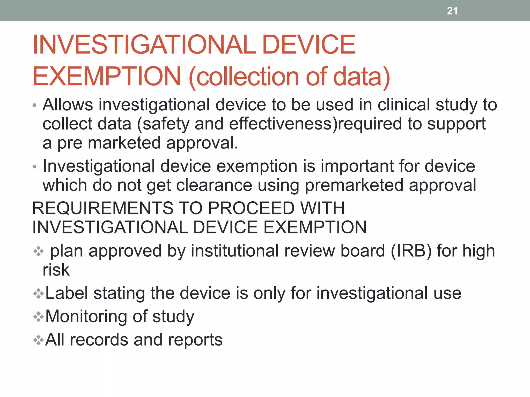 FDA regulation for medical devices | PPTX