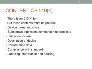 FDA regulation for medical devices | PPTX