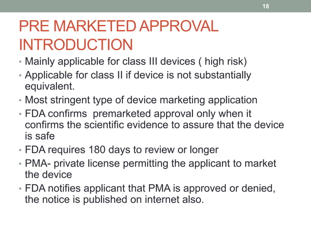FDA regulation for medical devices | PPTX | Pharmaceutical Industry ...
