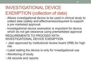 FDA regulation for medical devices | PPTX