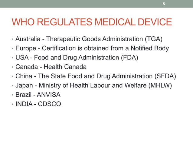 FDA regulation for medical devices | PPTX | Pharmaceutical Industry ...