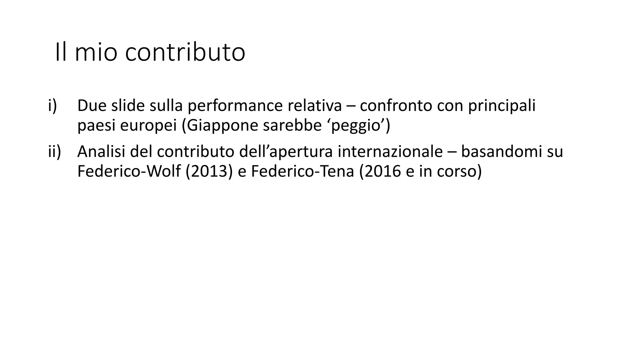 Giovanni Federico, L'Italia nell'economia internazionale | PPT