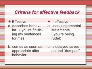 FFP- giving and recieving feedback | ODP