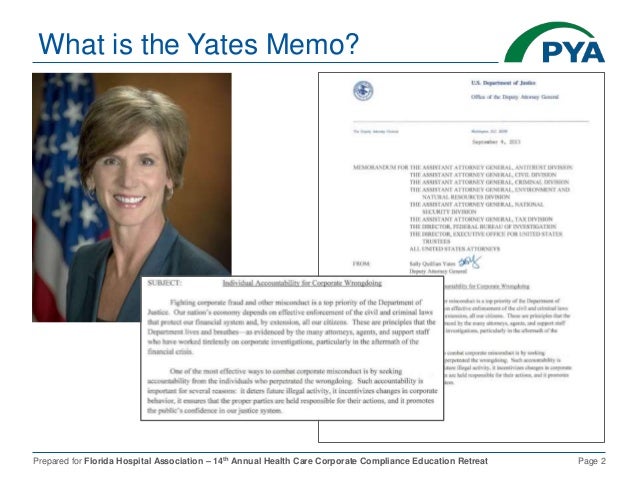 The Yates Memo – What the C-Suite Needs to Know