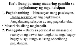 Ang Maikling Kuwento Batay sa Estilo ng Pagsisimula, Pagpapadaloy at ...
