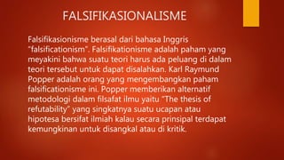 falsifikasionisme, konfirmasi, dan holisme | PPT