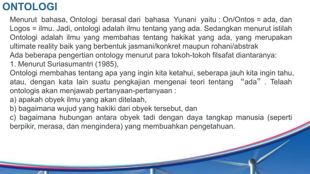 Ontologi Metafisika Keilmuan | PPTX