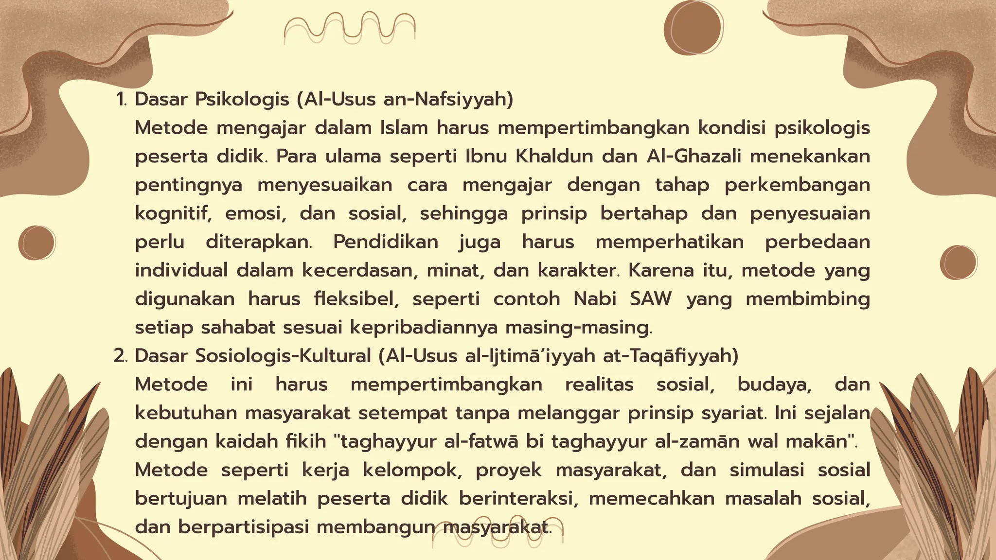 PPT FILSAFAT PENDIDIKAN ISLAM KEL-2.pdf DASAR METODE MENGAJAR | PDF