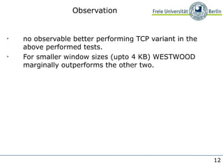 TCP Performance analysis Wireless Multihop Networks | PPT