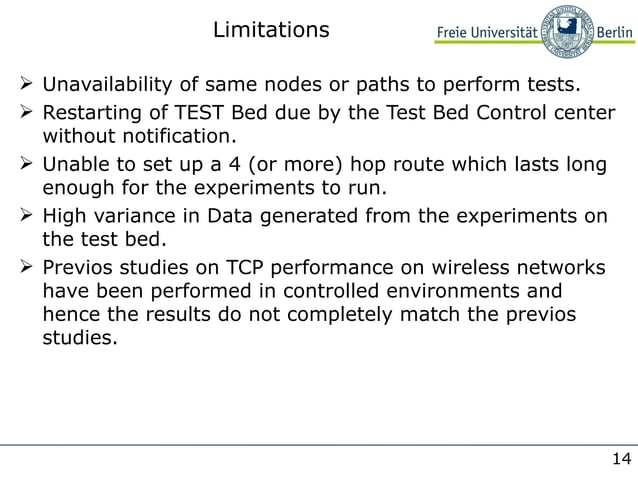 TCP Performance analysis Wireless Multihop Networks | PPT