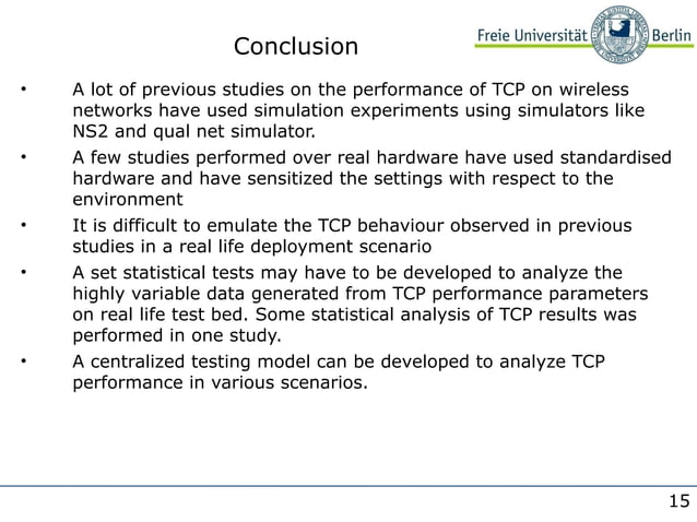 TCP Performance analysis Wireless Multihop Networks | PPT
