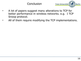 TCP Performance analysis Wireless Multihop Networks | PPT