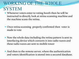 Global Wireless E-voting system with retinal scan | PPTX