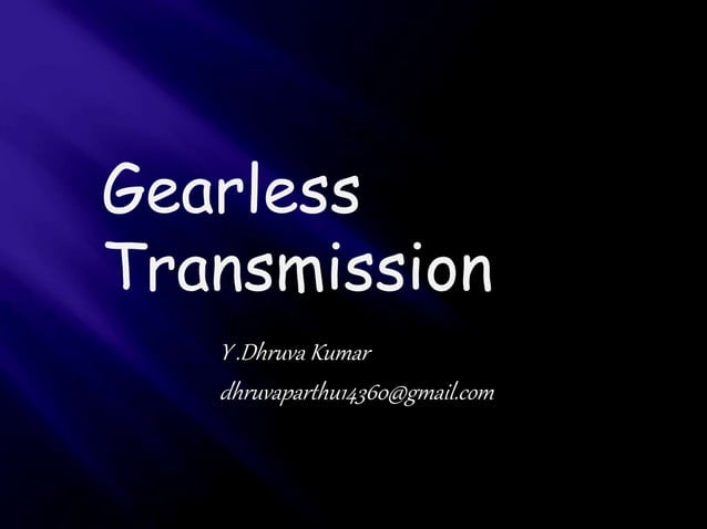 gearless transmission using El-bow mechanisum | PPTX | Computer ...