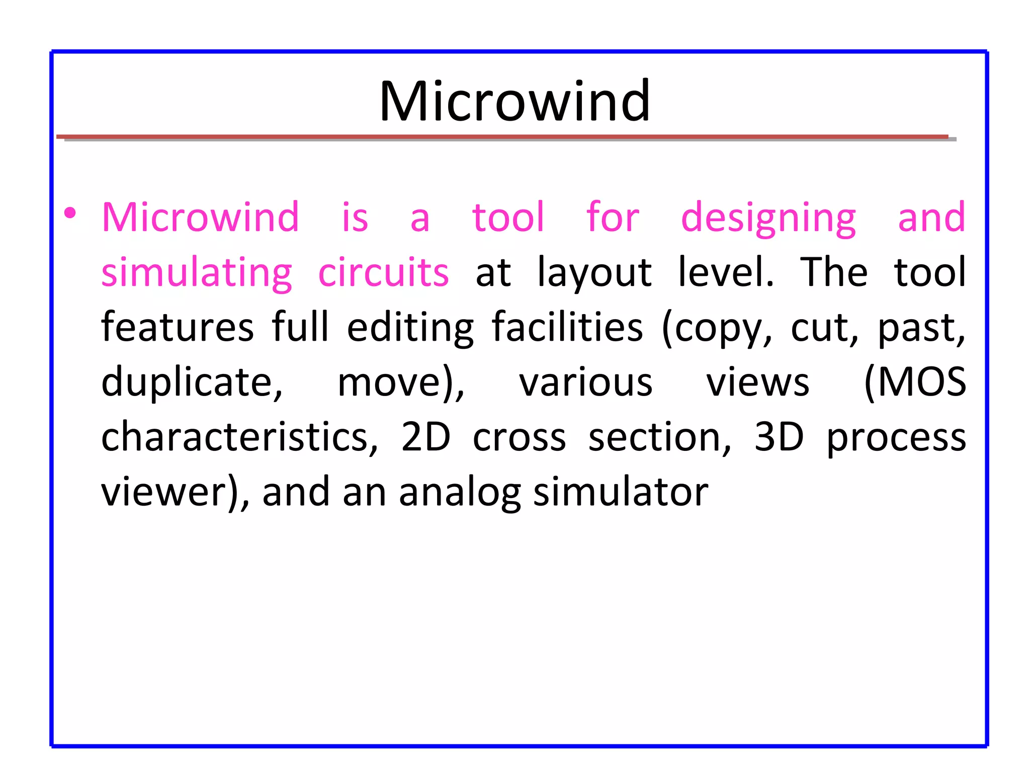 Layout design on MICROWIND | PPT