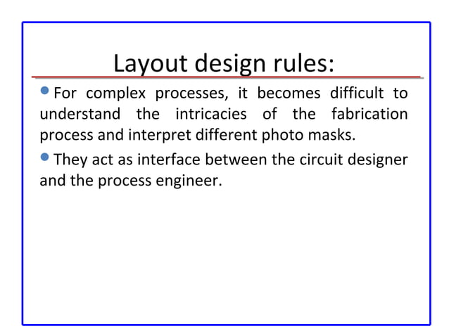 Layout design on MICROWIND | PPT