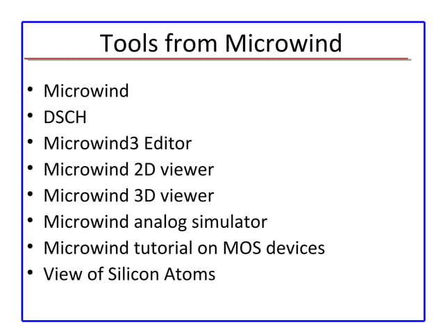 Layout design on MICROWIND | PPT