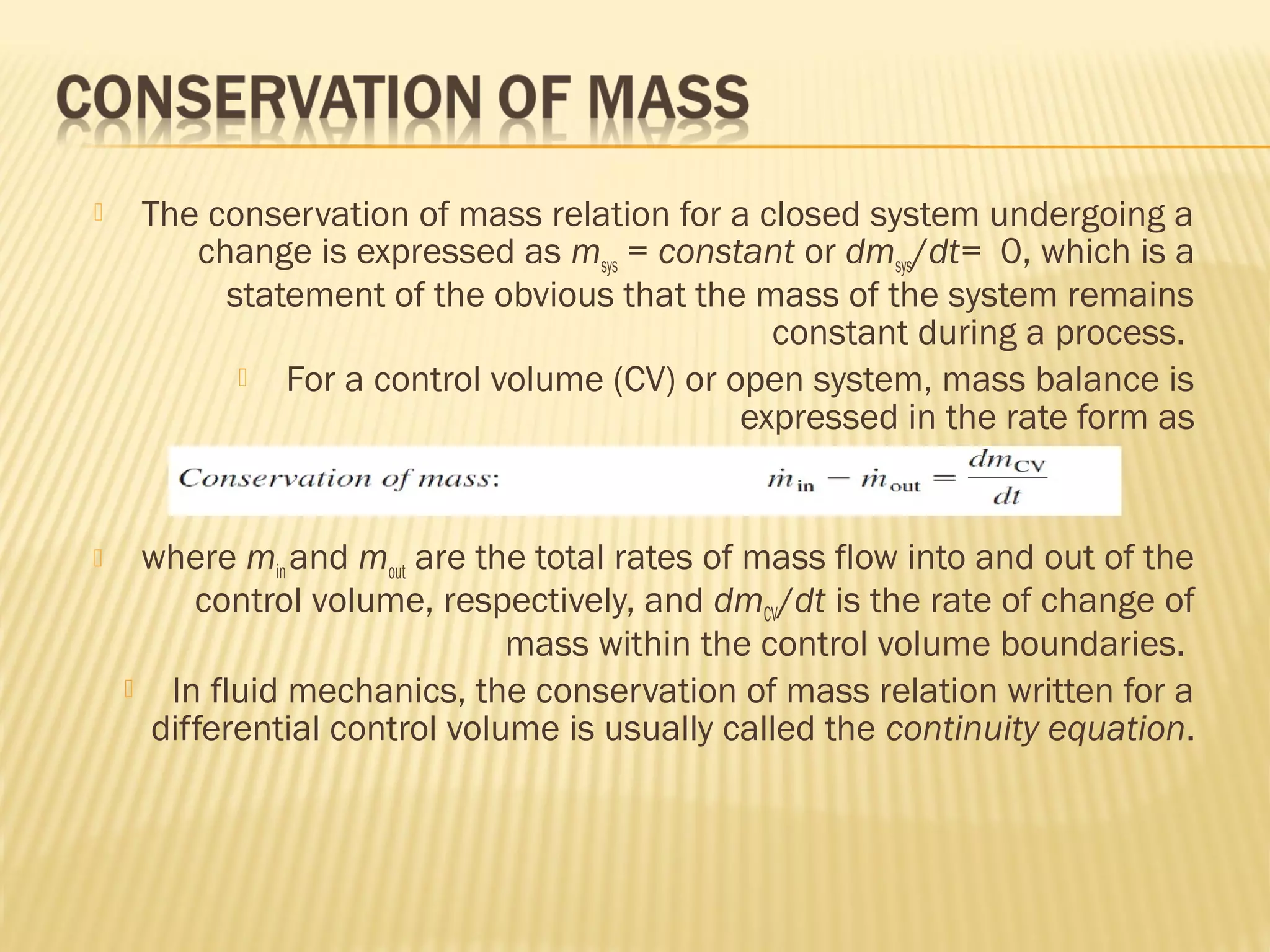 mass momentum energy equations | PPT