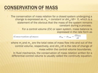 mass momentum energy equations | PPT