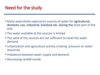 Assessment of Water Supply–Demand for a Watershed using WEAP Model | PPTX