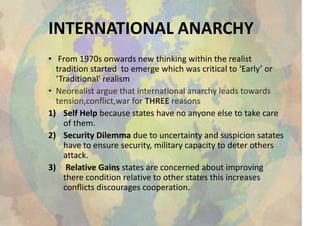 PPT on Realism in international relations political Science study | PDF