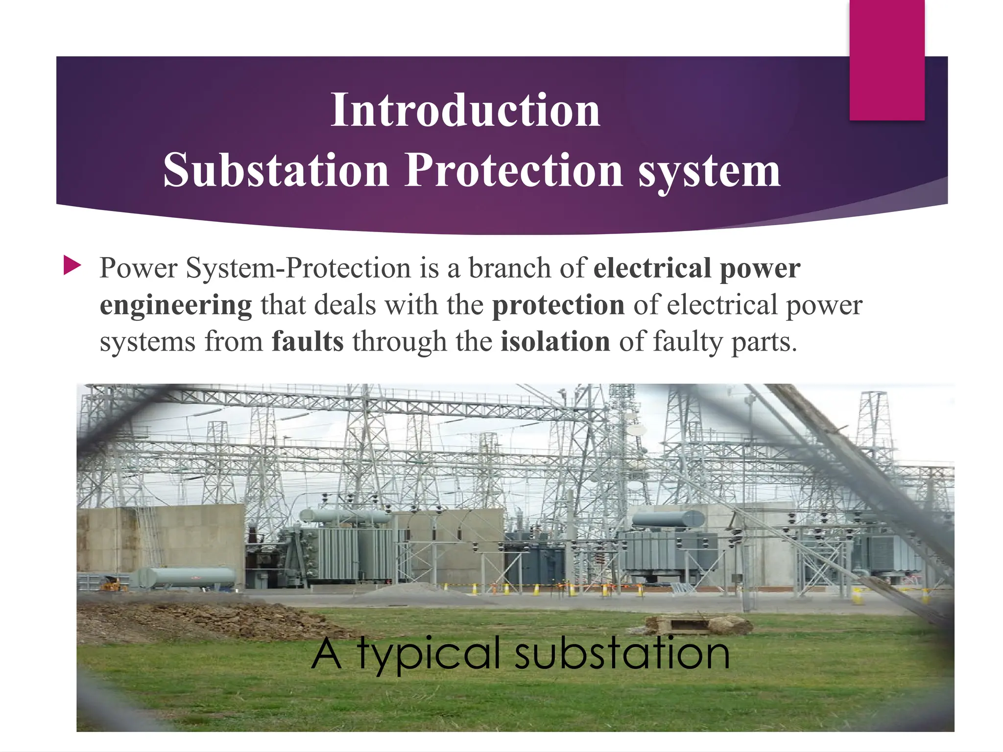 PPT FINAL YEAR PRESENTATION ON SUBSTATION PROTECTION .pptx | Computer Networking | Computing