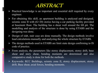 static ananlysis and design of g+ 20 rcc framed structure by using e tabs software by vaidehi | PDF