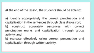 PPT Punctuation Marks and Capitalization | PPTX