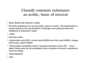 The Acidic Environment | PPTX | Chemistry | Science