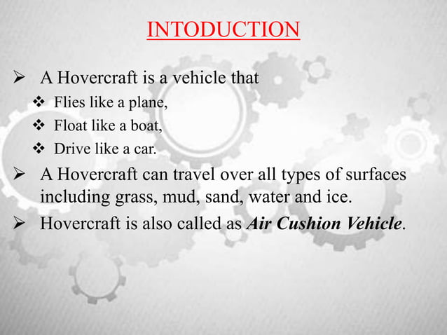 HOVERCRAFT PRESENTETION | PPT