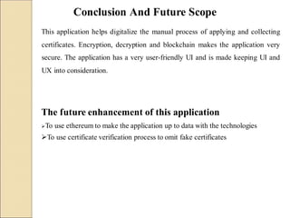 ppt based upon e certificate isssue using blockchain technology | PDF