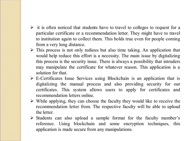 ppt based upon e certificate isssue using blockchain technology | PDF | Computer Software and ...