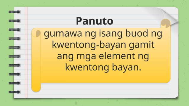 Kwentong bayan, uri at elemento ng kwentong bayan | PPTX