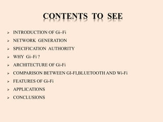 gi-fi :the next generation wireless technology | PPTX