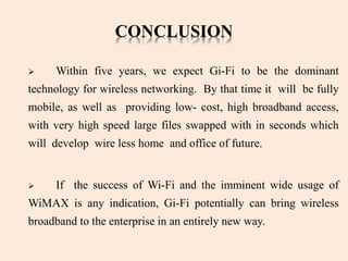 gi-fi :the next generation wireless technology | PPTX