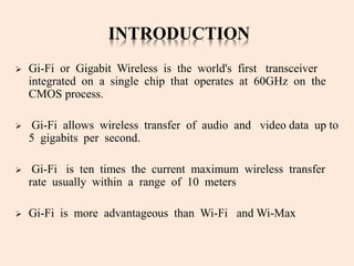 gi-fi :the next generation wireless technology | PPTX