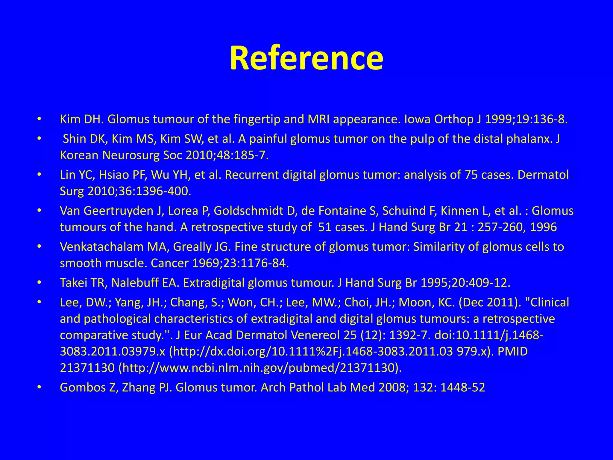 Ppt Glomus tumor of pulp of right middle finger | PPTX