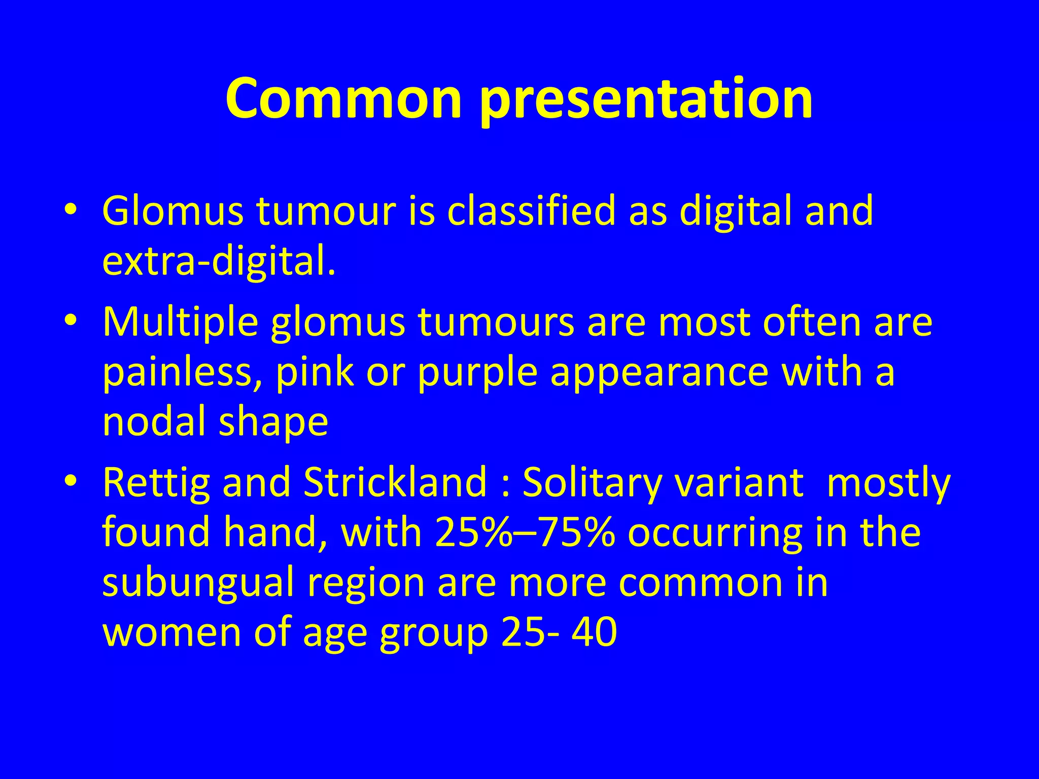 Ppt Glomus tumor of pulp of right middle finger | PPTX