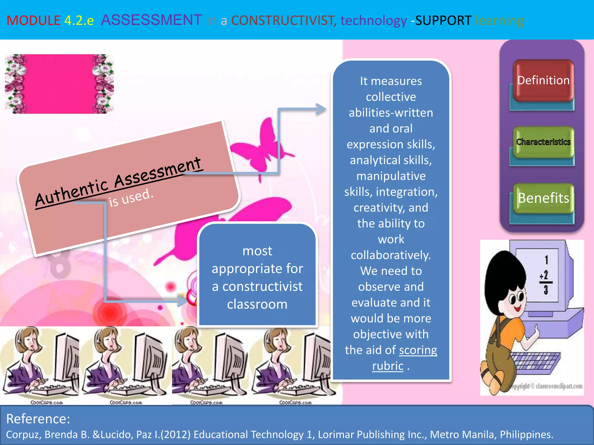 Assessment in a Constructivist, Technology-Support Learning | PPTX