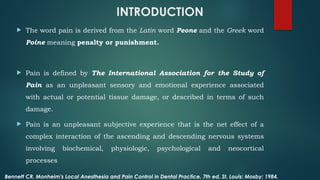 ppt final pain and pain pathways seminar | PPTX