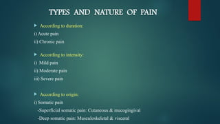 ppt final pain and pain pathways seminar | PPTX