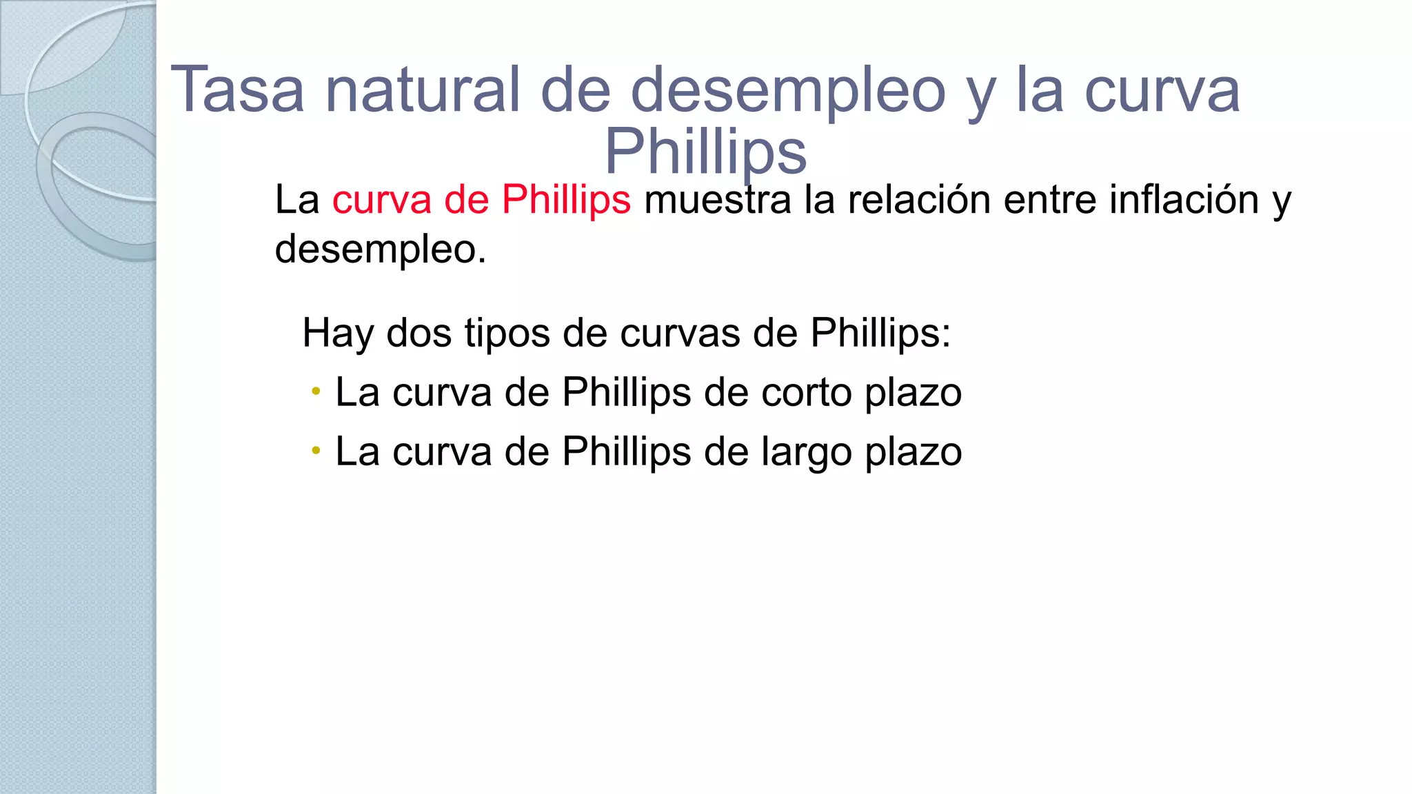 tasa natural de desempleo y la curva phillips | PPTX