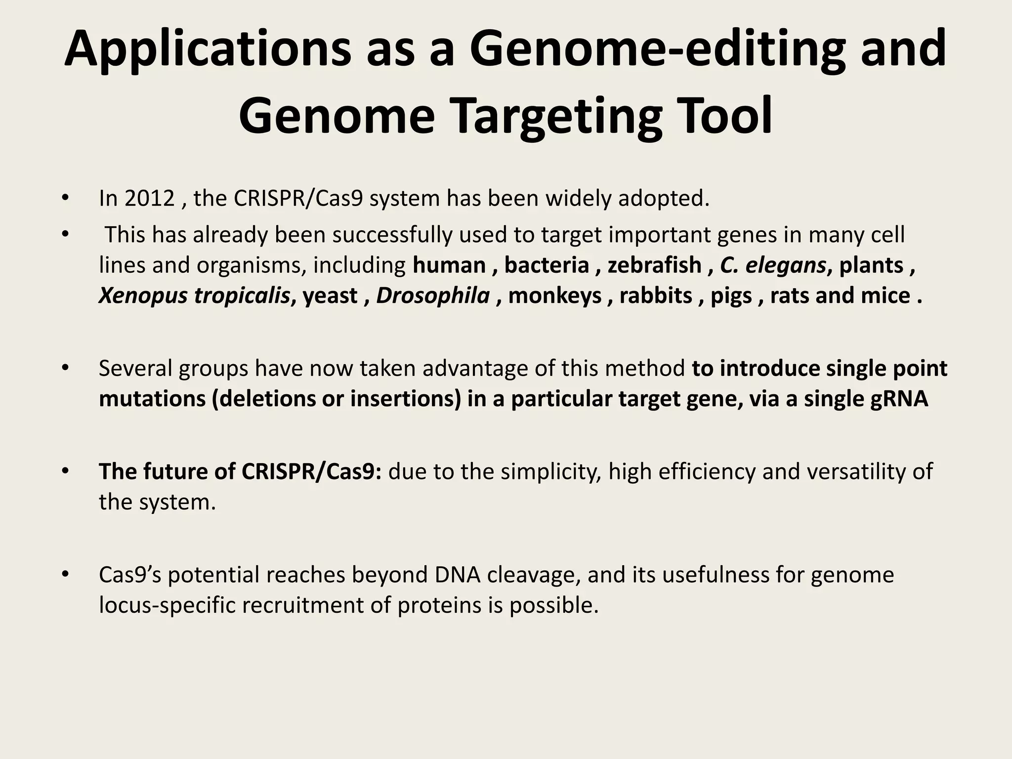"CRISPR" Gene Editing Tool | PPT