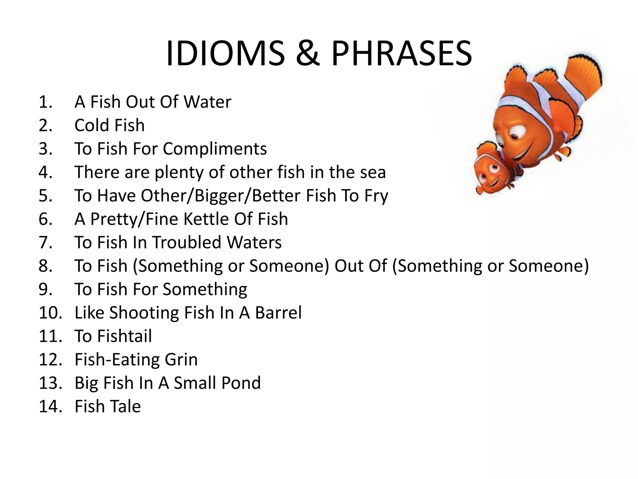 IDIOMS AND PHRASES ON FISH | PPTX