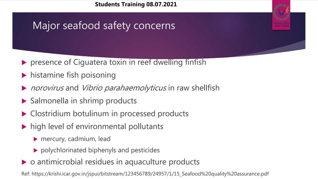 Fish quality assurance and management | PPTX | Fish and Aquariums | Pets