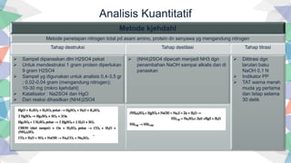 analisis protein dalam produk makanan | PPTX